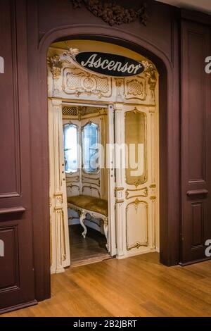 Ascensor elevator was built in 1888 and is one of the first elevators ...