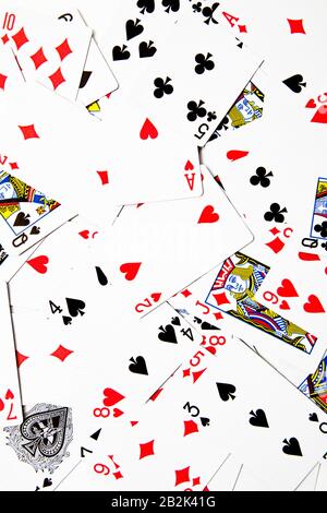 Scattered Playing Cards of Spade Suit on Poker Table Stock Photo - Alamy