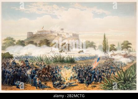 Battle of Chapultepec, September 12–13th, 1847, during the Mexican-American War (1846-1848 ...