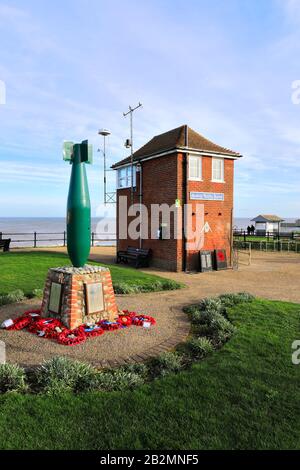 View over the Maritime Museum, Mundesley village, North Norfolk ...