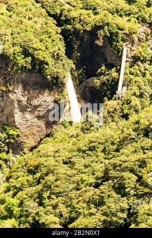Pailon Del Devil Waterfall Intricate Tungurahua State Ecuador Aerial ...