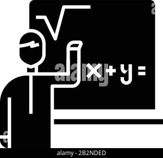 Mathematical problem glyph icon. Math puzzle. Mental exercise ...