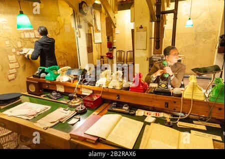 Map Room in the Cabinet war rooms bunker, London; England. The War ...