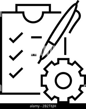 Usability test line icon concept. Usability test vector linear ...