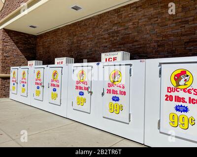 Houston, TX/USA-2/25/20: Beaver Nuggets snacks at a Buc ees. The Buc ...