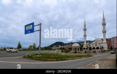 Surmene, Trabzon/Turkey August 07 2019: General view of Surmene Town ...