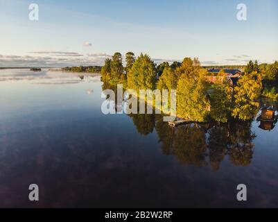 View of Kem River, Kemijoki, in a Liedakkala village in the ...