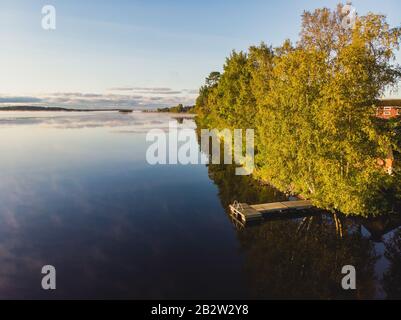 View of Kem River, Kemijoki, in a Liedakkala village in the ...