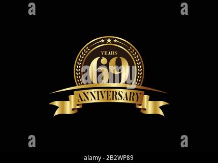 Happy 69th Anniversary Celebration with Golden Confetti and Spotlight ...