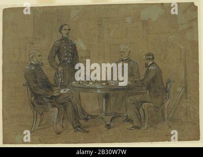 General Scott giving orders to his aides for the advance of the Grand ...