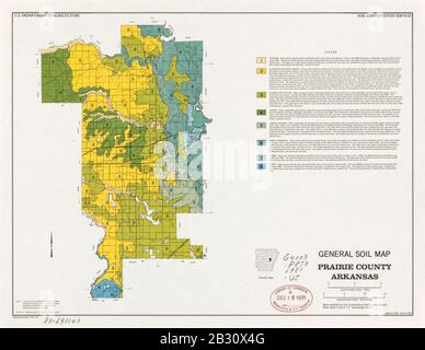 Map of Prairie County, Arkansas Stock Photo - Alamy