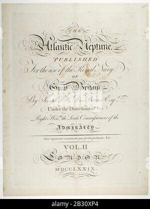 General title page to volume II of the Atlantic Neptune Stock Photo - Alamy