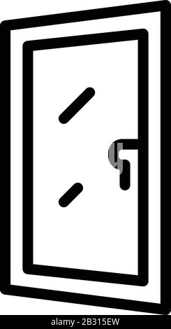 Closed Window with Sill vector thin line concept blue colorful icon or ...