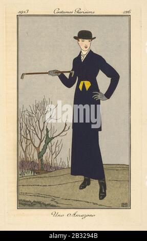 'Costumes Parisiens Une Amazone' by George Barbier is an iconic ...