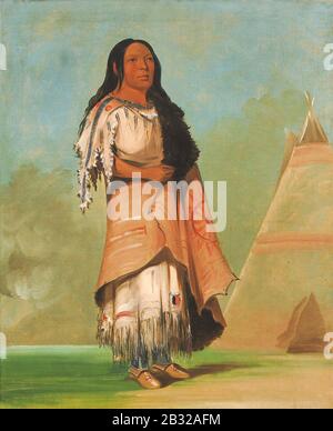Ah'-kay-ee-pix-en, Woman Who Strikes Many. oil on canvas. Date: 1832 ...
