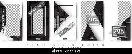 Editable template for social networking stories, vector illustrations ...