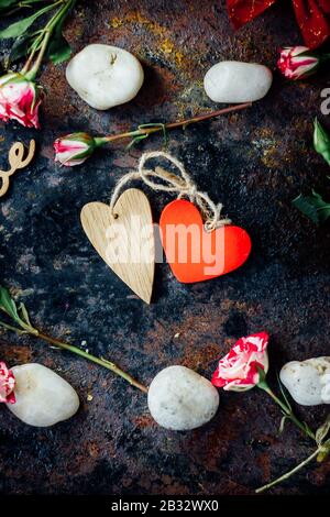 Two hearts bounded together. Valentine's day background Stock Photo - Alamy