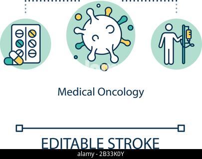 Molecular oncology concept icon. Targeted therapy idea thin line ...