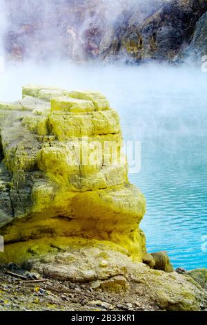 Blue flame of Kawa Ijen volcano, Java, Indonesia Stock Photo - Alamy