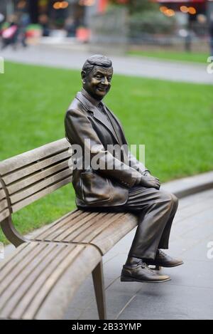 Bronze statue of Rowan Atkinson as Mr Bean, installed in Leicester ...