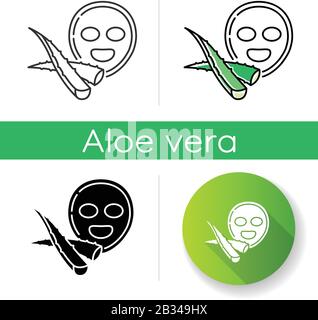 Facial mask treatment icon, linear isolated illustration, thin line ...