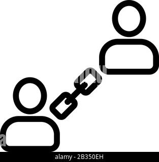 Referrals icon Black line art vector in black and white outline set ...