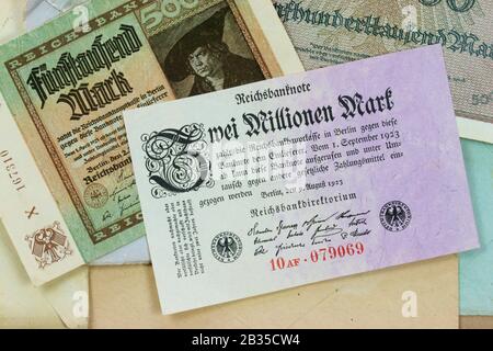 German Banknotes - from the period of Hyperinflation, 1923. 10,000 ...