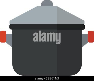 kitchen pot icon illustrated on white background Stock Vector Image ...