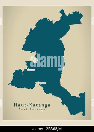 Haut-Katanga, province of Democratic Republic of the Congo. Colored ...