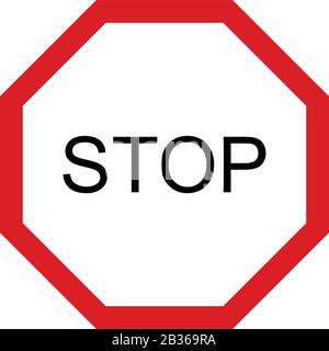 stop icon illustrated in vector on white background Stock Vector Image ...