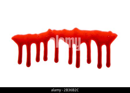 Dripping blood isolated on white Stock Photo - Alamy