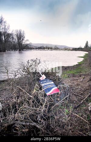 The river Usk in flood Stock Photo - Alamy