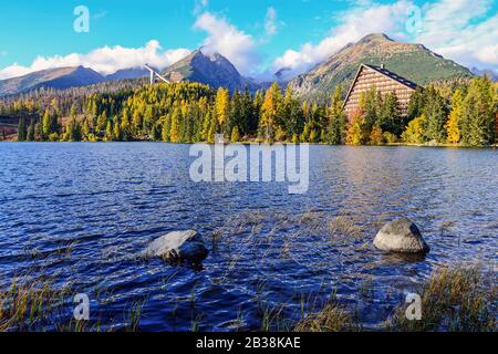 Ski resort on Lake Strba in Tatra Mountains, Slovakia Stock Photo - Alamy