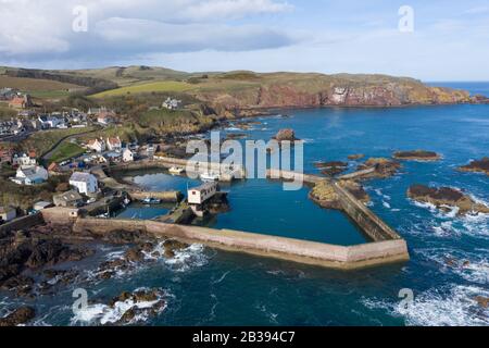 The harbour of St. Abbs, a village on the Scottish east coast Stock ...