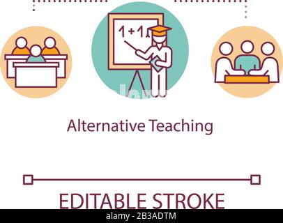 Alternative teaching concept icon. Specialized studying program. Group ...