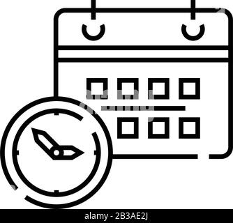 Computer task schedule icon outline vector. Event time. Manager list ...
