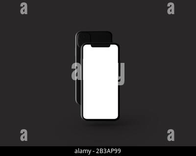 Smartphones in perspective - mockup front side with white screen and ...