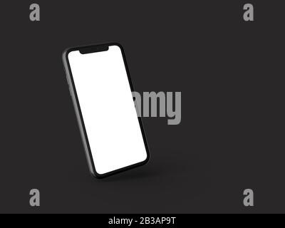 Smartphone in perspective - mockup front side with white screen ...