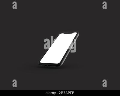 Smartphone in perspective - mockup front side with white screen ...