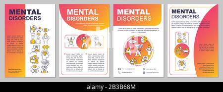 Mental disorders brochure template. Psychological diseases. Psychiatric ...