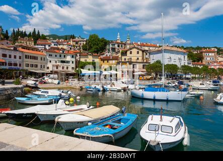 Port and village view, Volosko near Opatija, Istria, Kvarner Gulf Bay ...