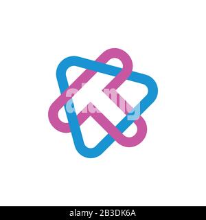 triangle line linked overlapping logo vector Stock Vector Image & Art ...