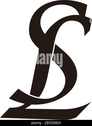 letter sl linked overlapping monogram logo vector Stock Vector Image ...