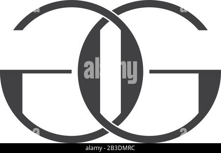 letter gg simple round overlap thin line logo vector Stock Vector Image ...