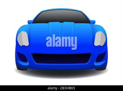 Vector blue racing car front view Stock Vector Image & Art - Alamy