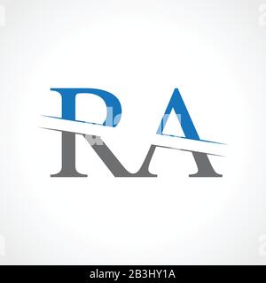 RA R A Letter Logo Design With Creative Lines and Swosh in Purple Brush ...