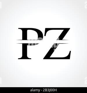 Initial Monogram Letter PZ Logo Design Vector Template. PZ Letter Logo ...