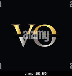 VO v o letter design logo logotype concept with serif font and elegant ...