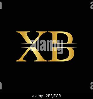 XB X B Letter Logo Design with Swoosh and Black Lines. Modern Creative ...