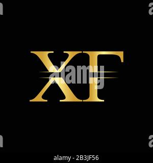 Creative Letter XF Logo Vector With black Colors. Abstract Linked ...